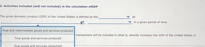 Solved 2. Activities included (and not included) in the | Chegg.com