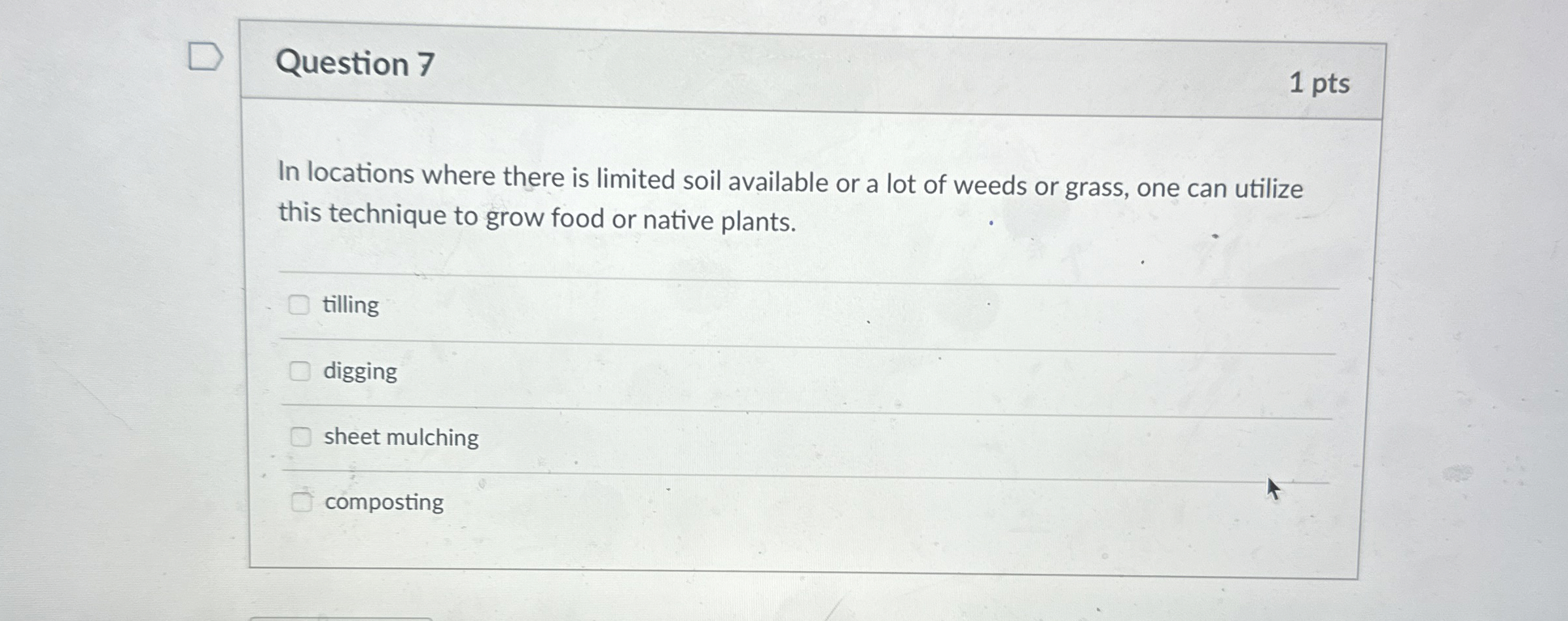 Solved Question 71 ﻿ptsIn locations where there is limited | Chegg.com