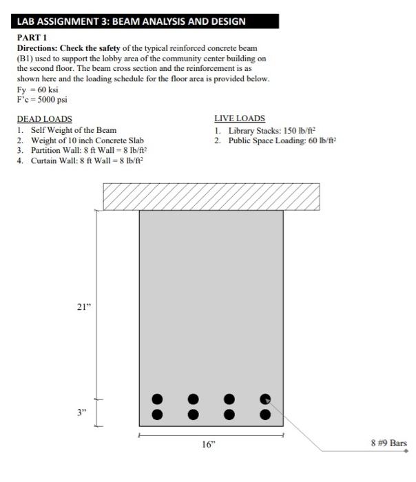 Solved LAB ASSIGNMENT 3: BEAM ANALYSIS AND DESIGN PART 1 | Chegg.com
