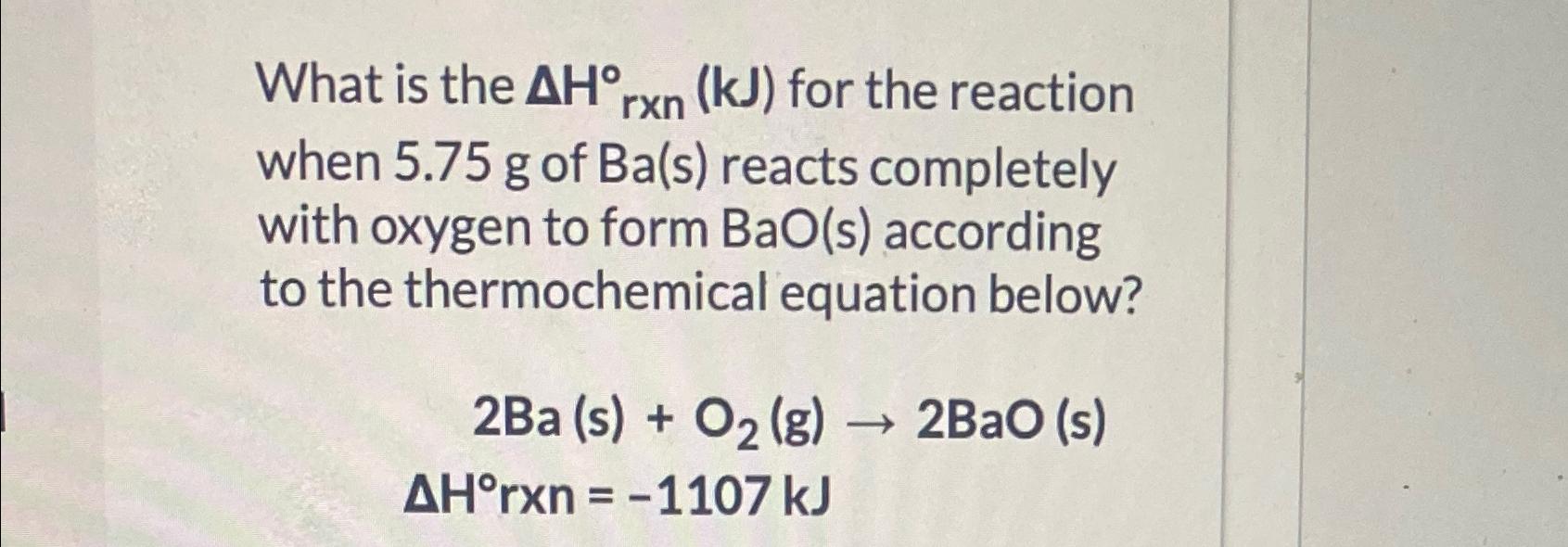 Solved What is the \\\\Delta H\\\\deg _(rxn )(kJ) for the | Chegg.com