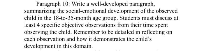 Solved Paragraph 10: Write a well-developed paragraph, | Chegg.com