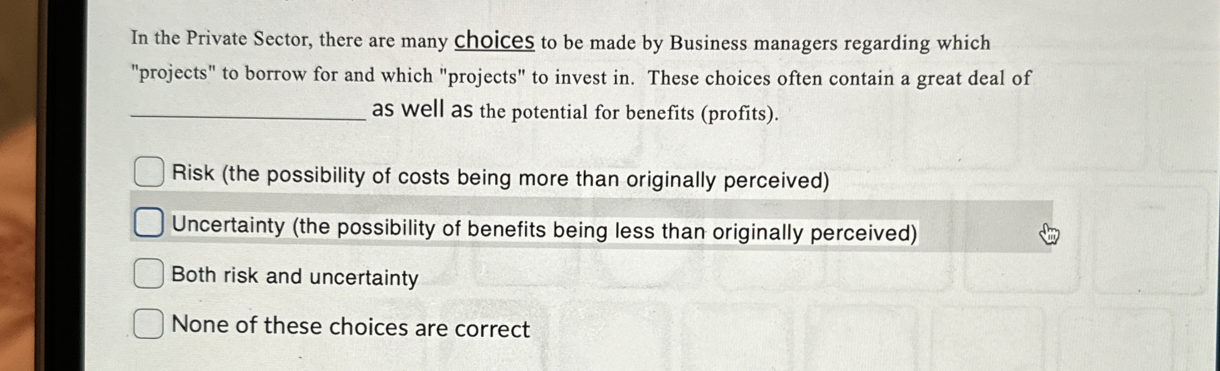 In the Private Sector, there are many choices to be | Chegg.com