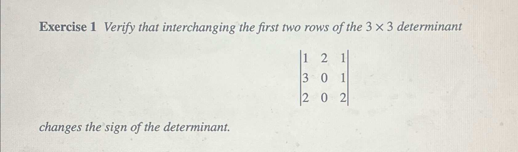 Solved Exercise 1 ﻿Verify that interchanging the first two | Chegg.com