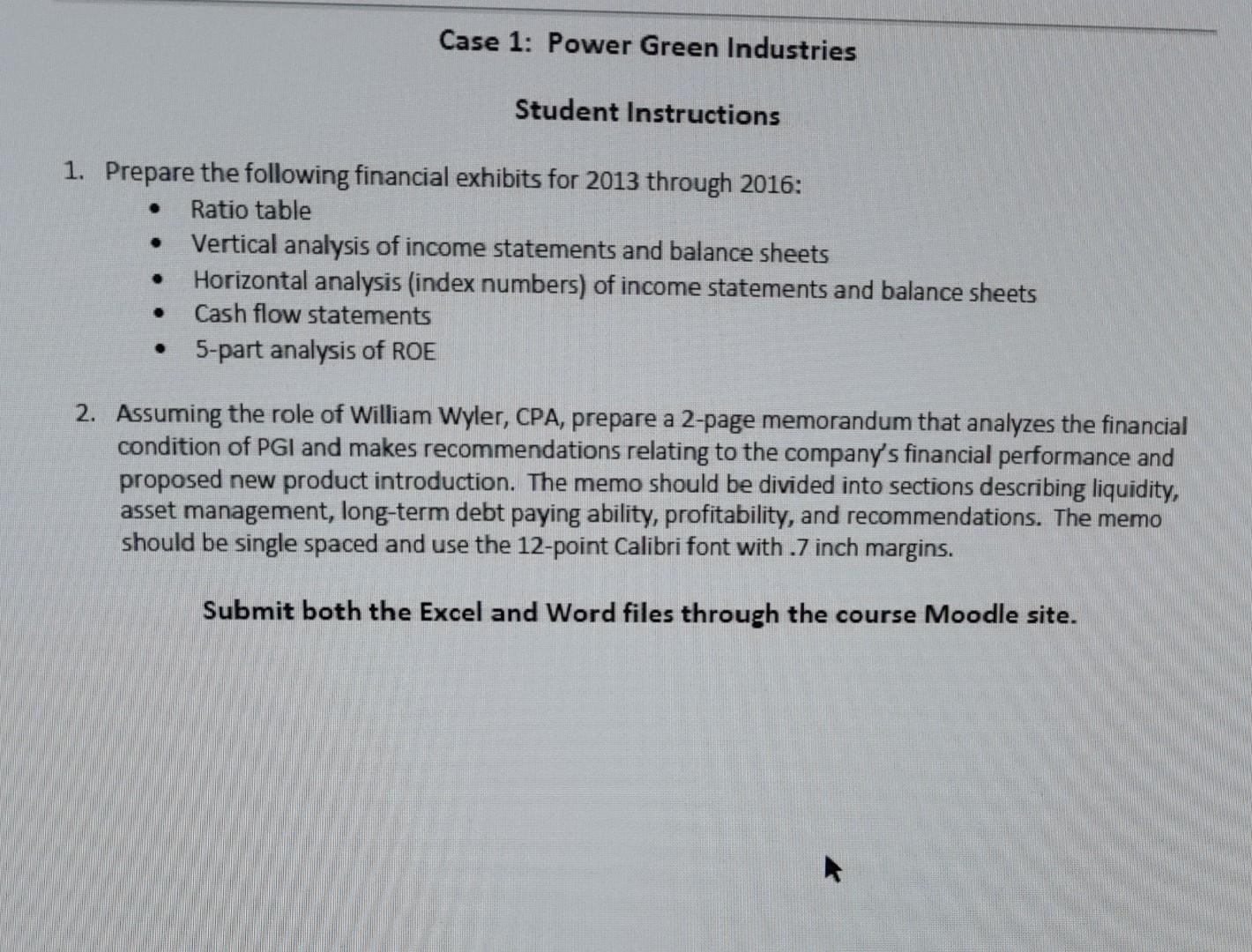 Financial Data PGI provided Wyler with financial | Chegg.com