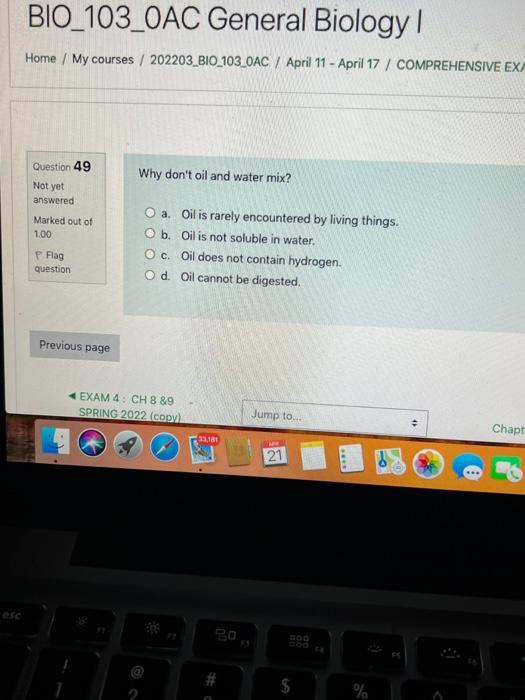 Solved BIO_103_OAC General Biology! Home / My courses / | Chegg.com