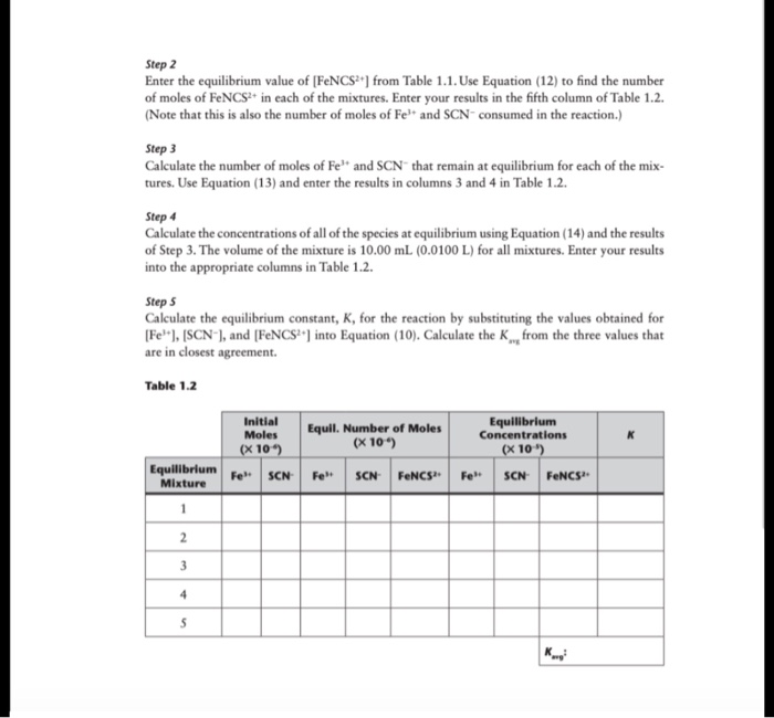 Determination of an Equilibrium Constant tab keport | Chegg.com