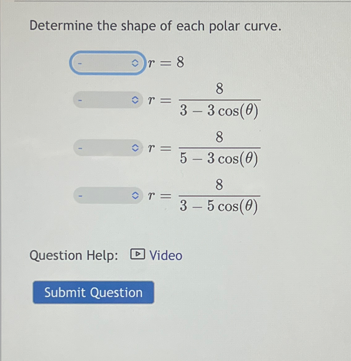 Solved Determine the shape of each polar | Chegg.com