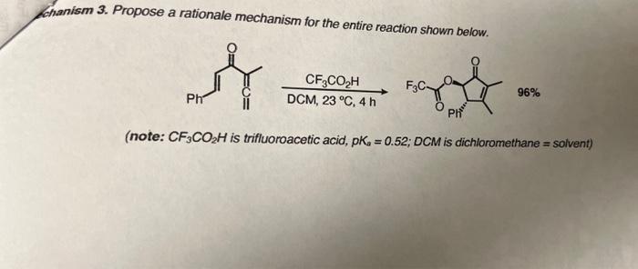 Solved schanism 3. Propose a rationale mechanism for the | Chegg.com