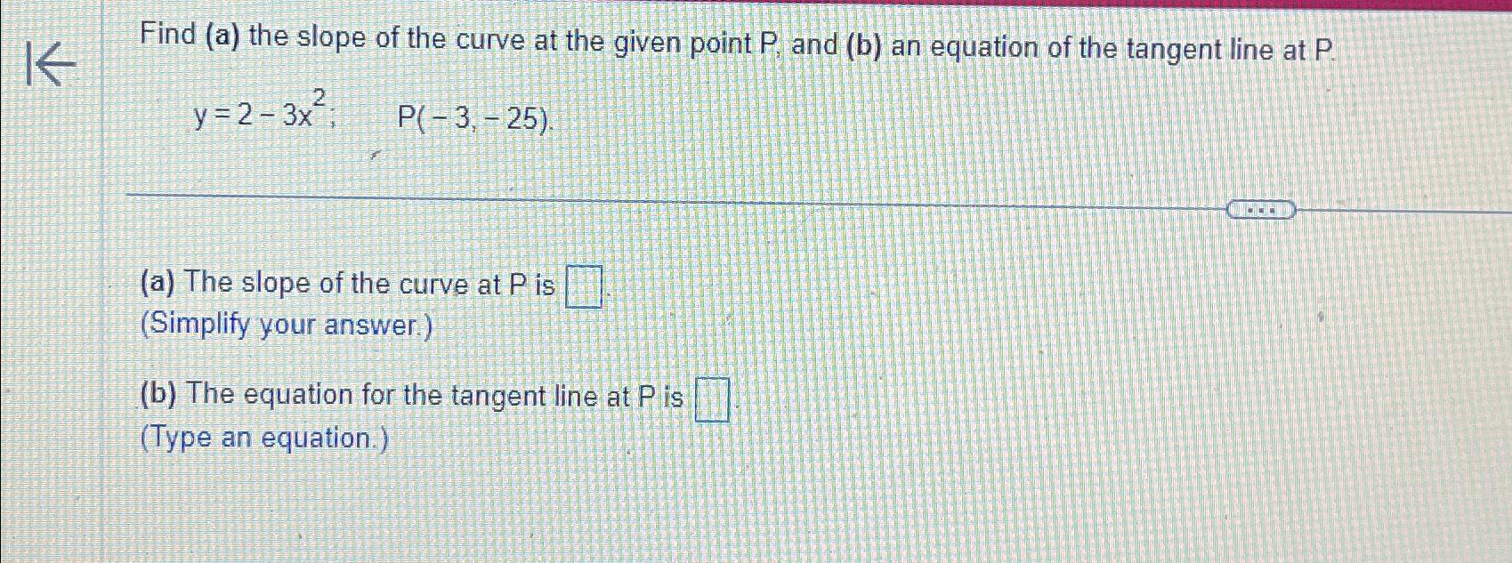 Solved Find (a) the slope of the curve at the given point P, | Chegg.com