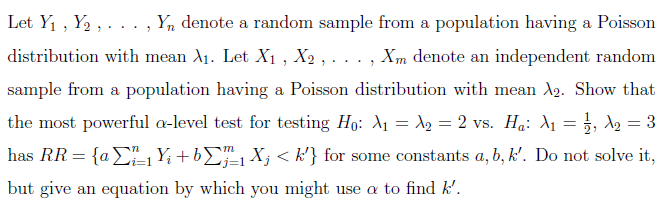 Solved Let Y1,Y2,dots,Yn ﻿denote a random sample from a | Chegg.com