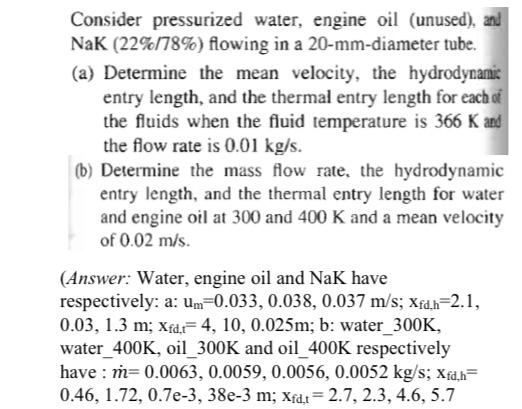 Solved Consider pressurized water, engine oil (unused), and | Chegg.com
