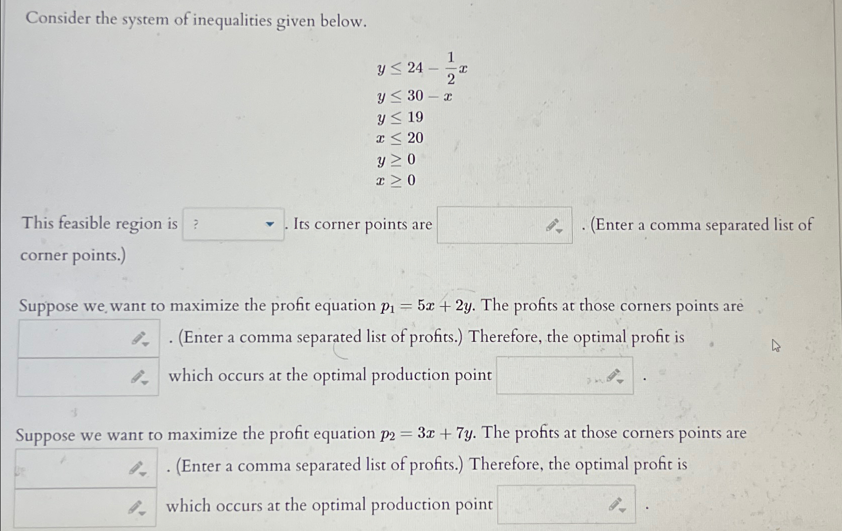 Solved Consider the system of inequalities given | Chegg.com