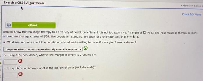 Solved Exercise 08.01 Algorithmic Question 1 of 15 Check My | Chegg.com