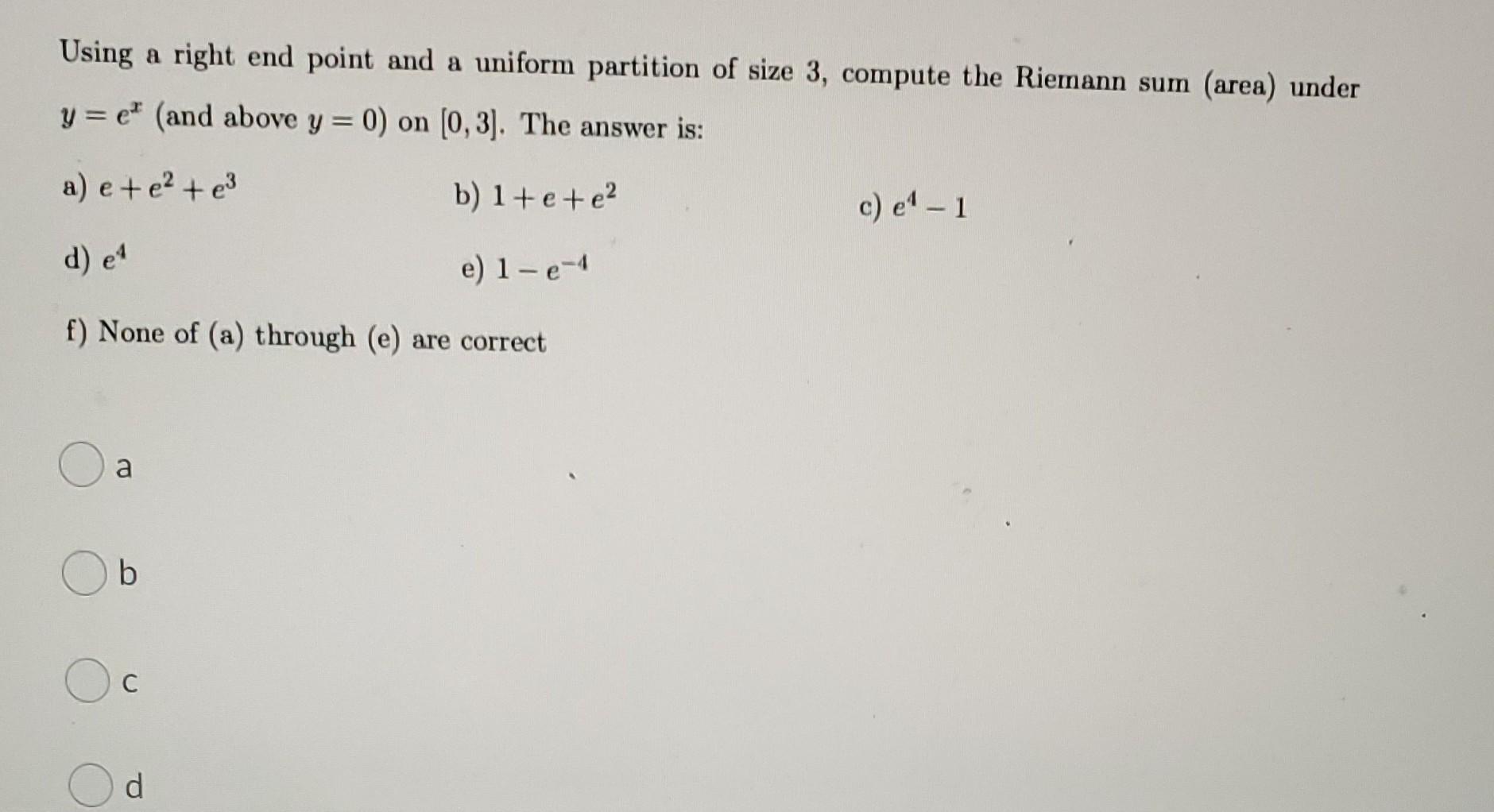 Solved Using a right end point and a uniform partition of | Chegg.com