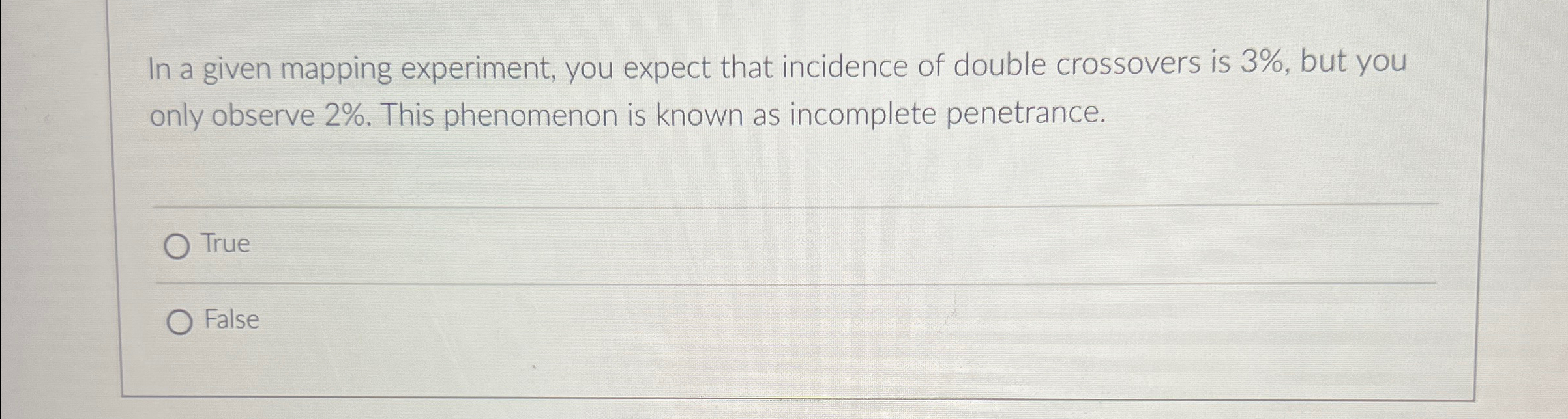 Solved In a given mapping experiment, you expect that | Chegg.com