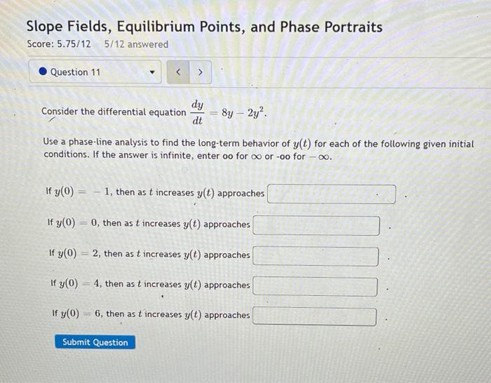 Solved Slope Fields, Equilibrium Points, and Phase Portraits | Chegg.com