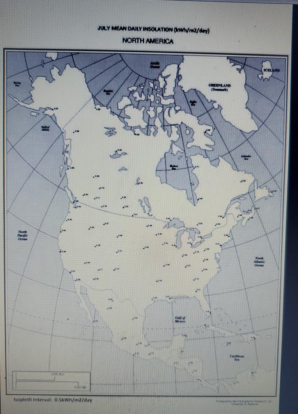 Solved 2. For the July insolation map, draw isopleths using | Chegg.com