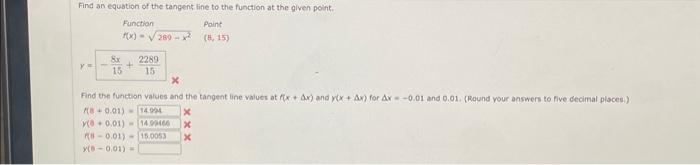 Solved Find an equation of the tangent tine to the function | Chegg.com