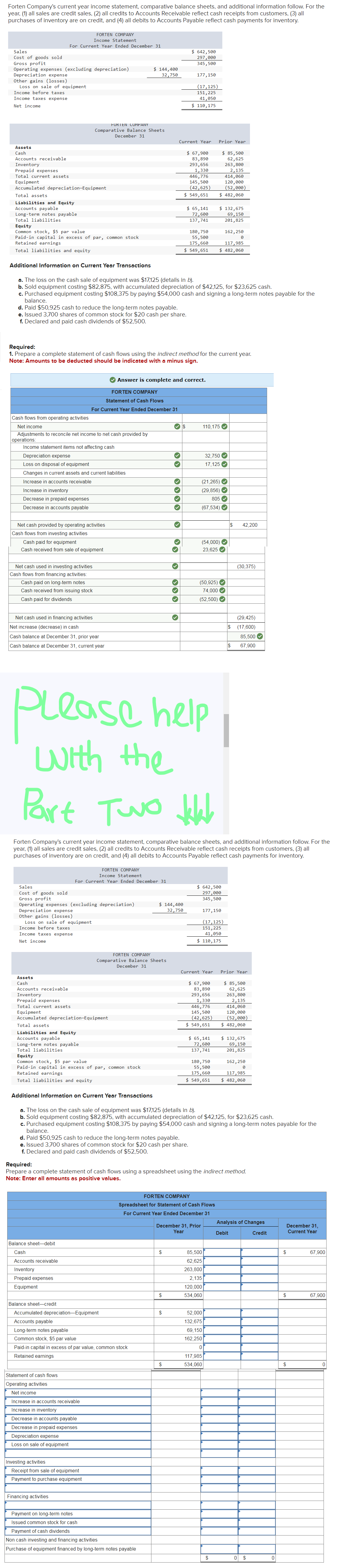 Solved Part one is complete and correct, i just need help | Chegg.com