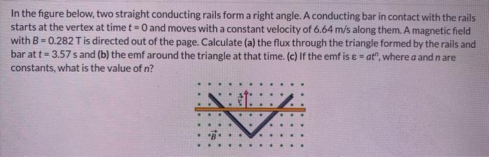 Solved In the figure below, two straight conducting rails | Chegg.com