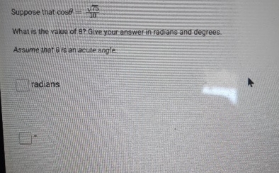 Solved Suppose that cosθ=75210What is the value of theta ? | Chegg.com