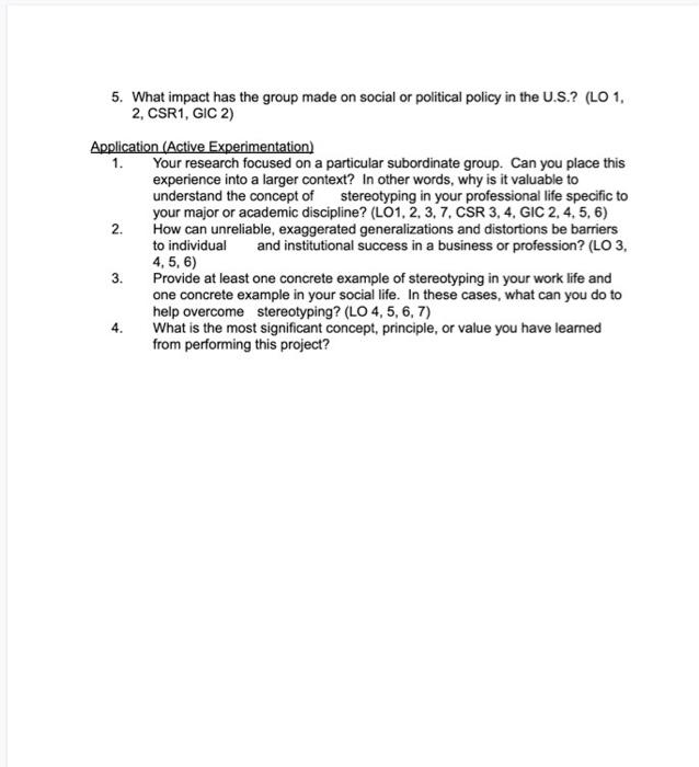 Experiential Learning Assignment Historically | Chegg.com