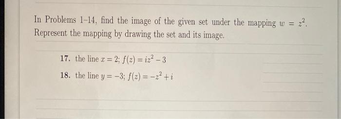 Solved In Problems 1-14, find the image of the given set | Chegg.com