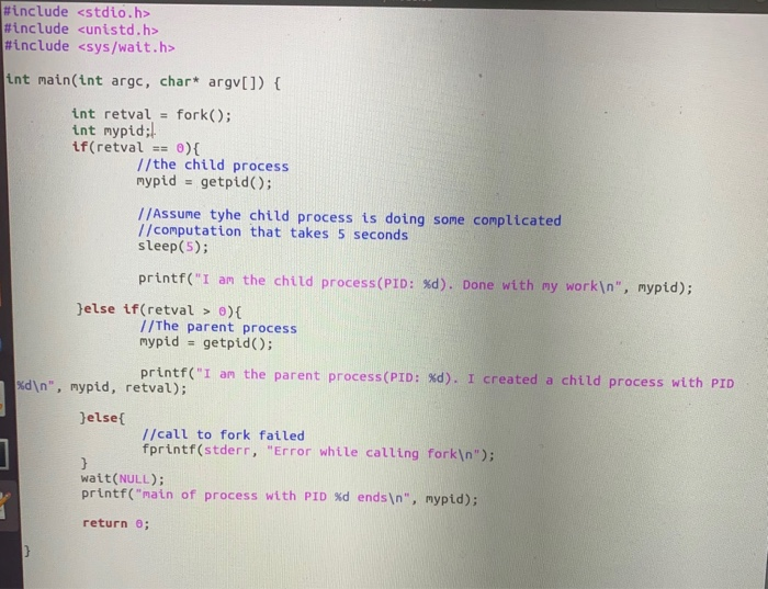Solved Now modify the code of prog5.c to make it do the | Chegg.com