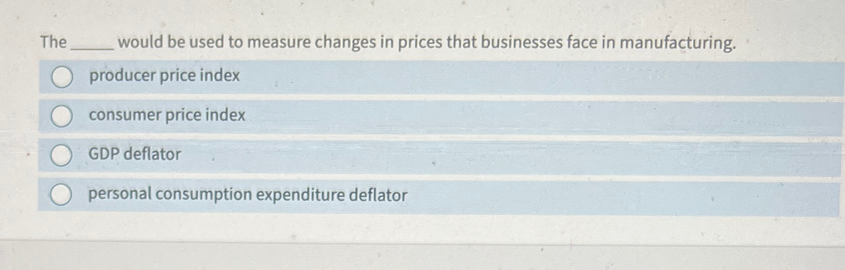 Solved The q, ﻿would be used to measure changes in prices | Chegg.com