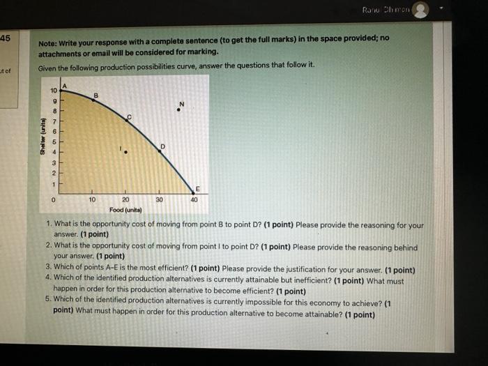 Solved Note: Write your response with a complete sentence | Chegg.com