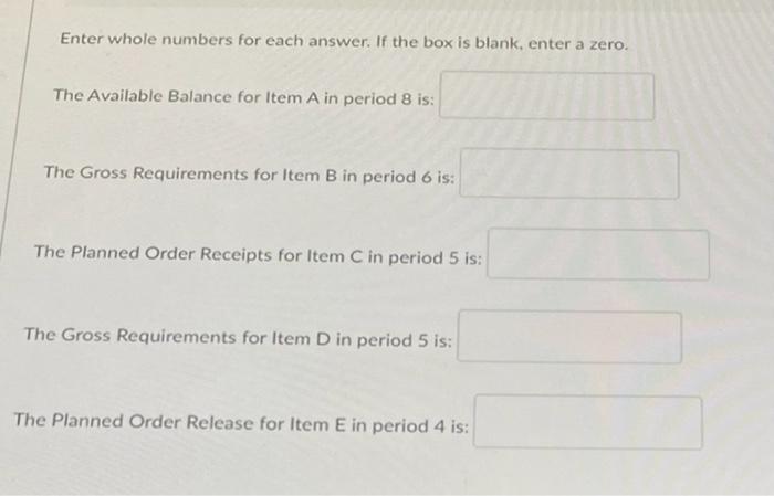 Solved Use the following data and the MRP Worksheet file | Chegg.com