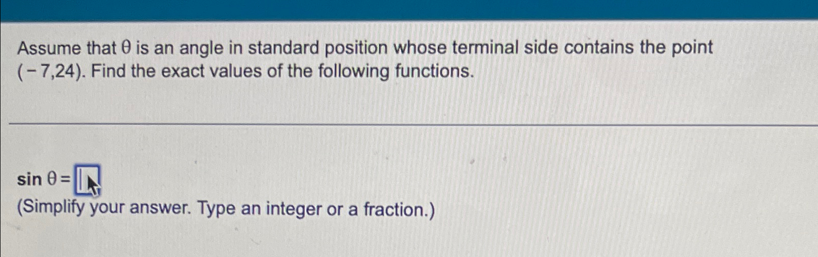 Solved Assume that θ ﻿is an angle in standard position whose | Chegg.com