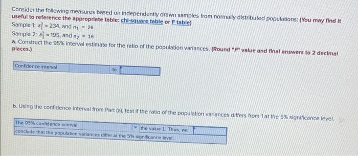 Solved Consider The Following Measures Based On