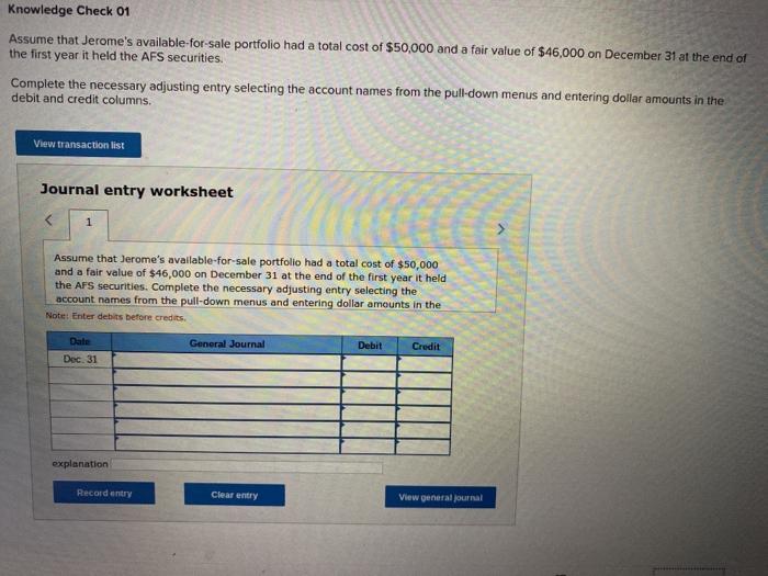 Solved Required information Knowledge Check 01 On September | Chegg.com