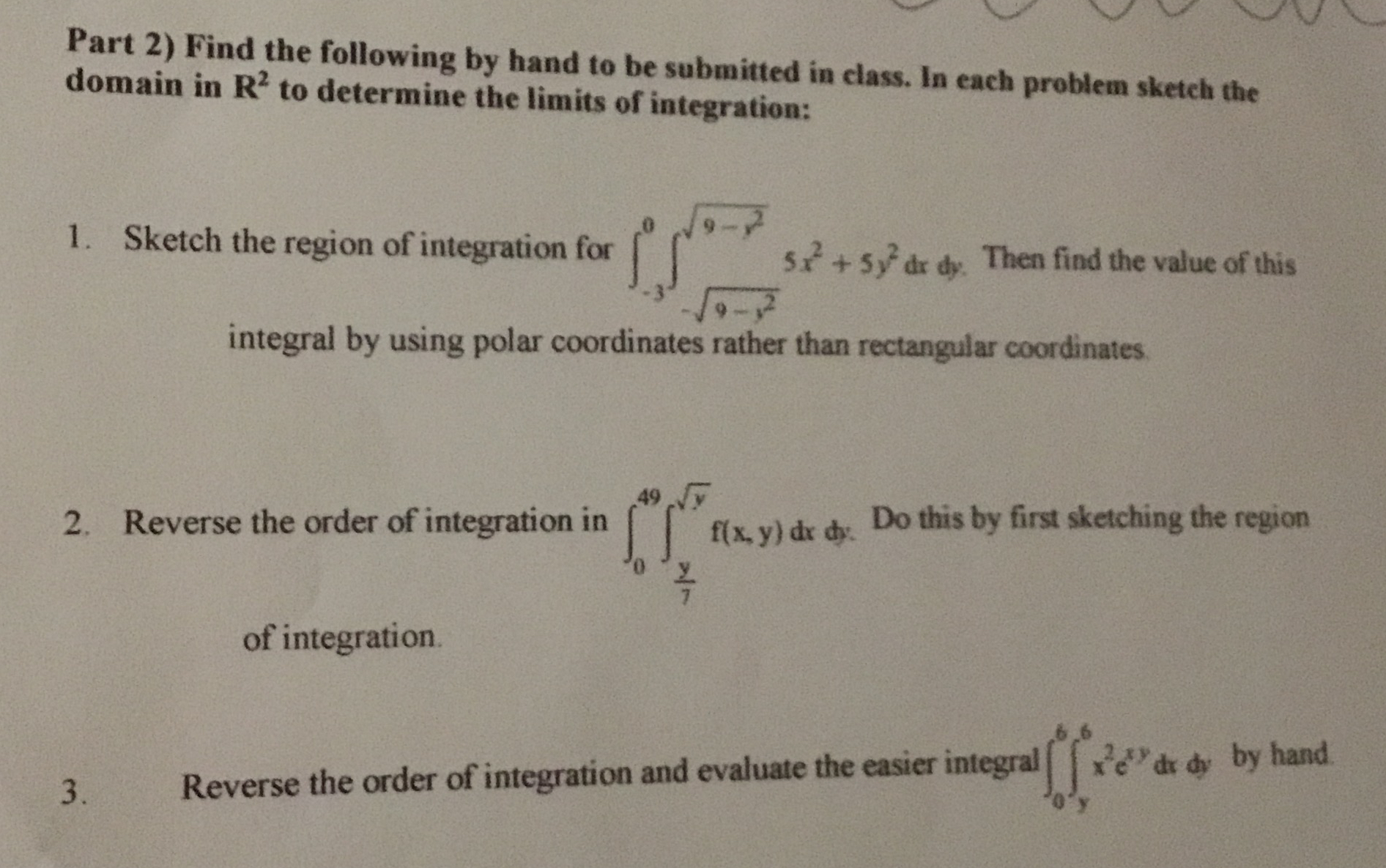 Solved Part 2) ﻿Find the following by hand to be submitted | Chegg.com