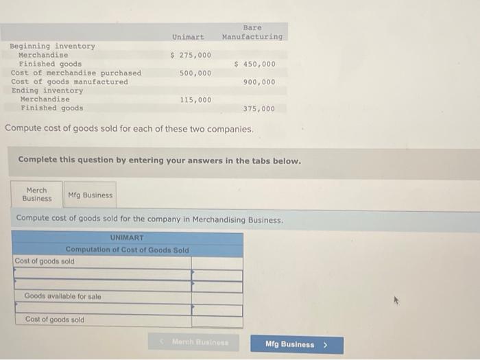 Solved Compute cost of goods sold for each of these two | Chegg.com