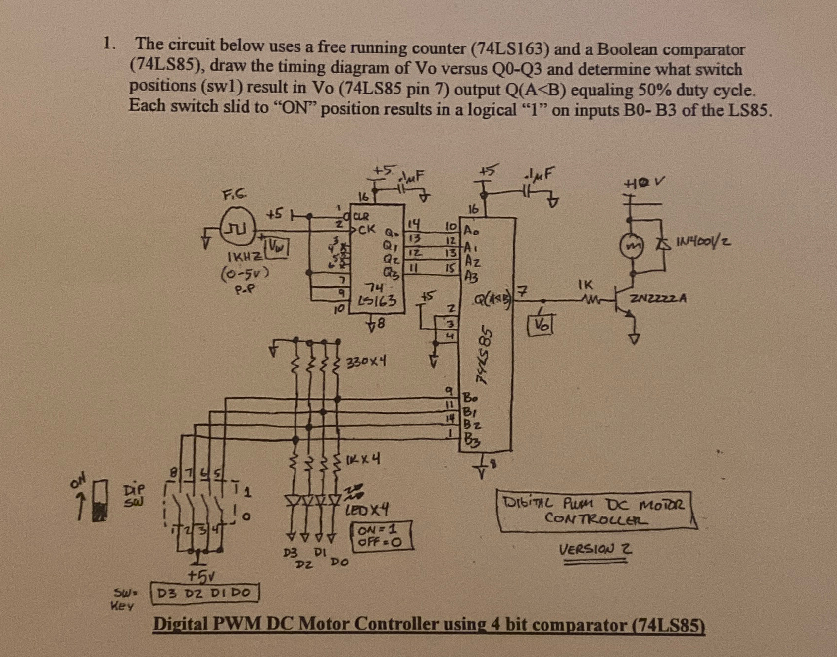 Solved The circuit below uses a free running counter | Chegg.com