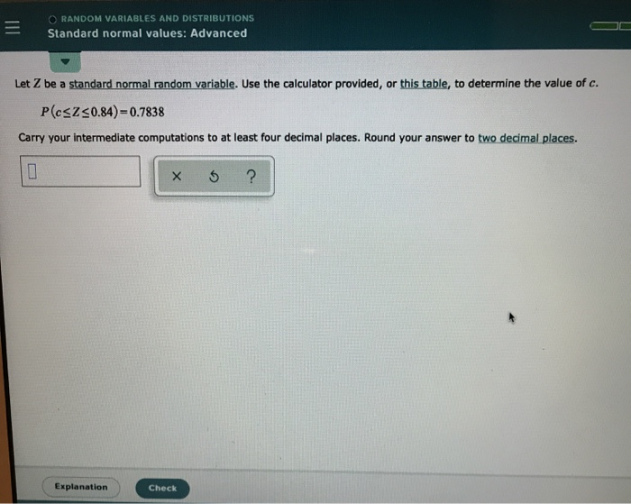 Solved O RANDOM VARIABLES AND DISTRIBUTIONS Standard normal | Chegg.com