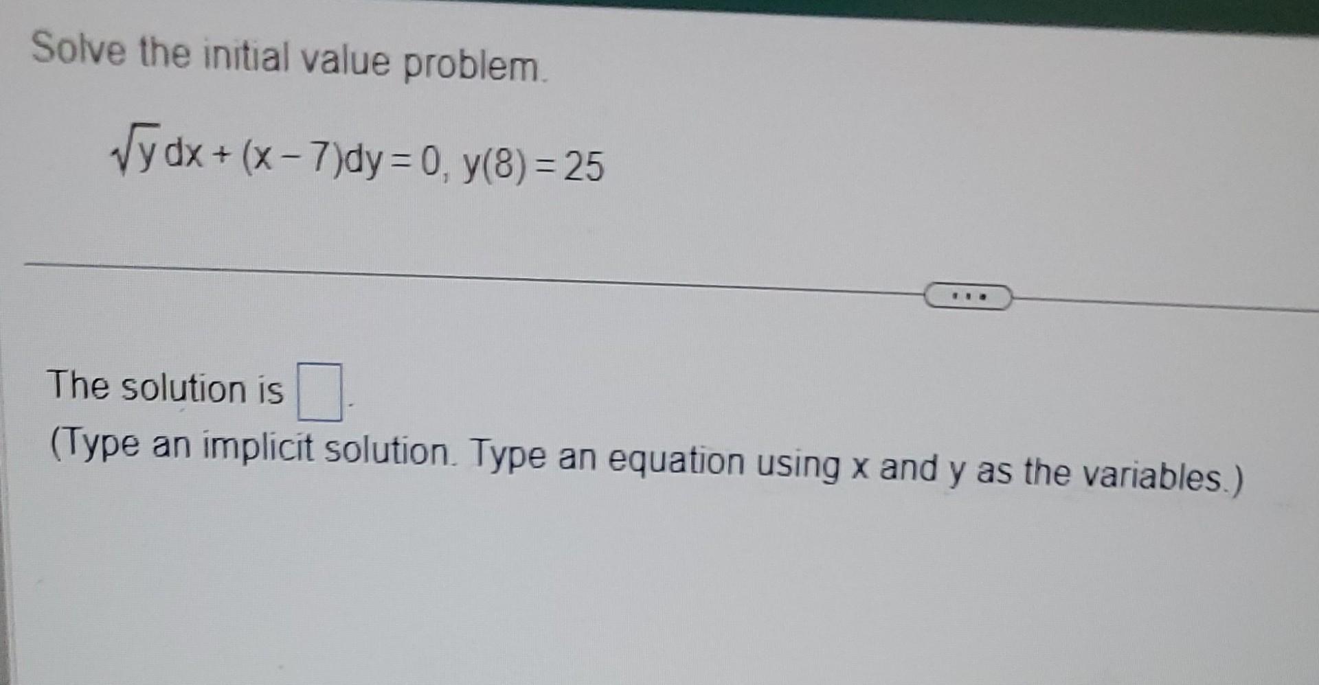 Solved Solve the initial value problem. | Chegg.com