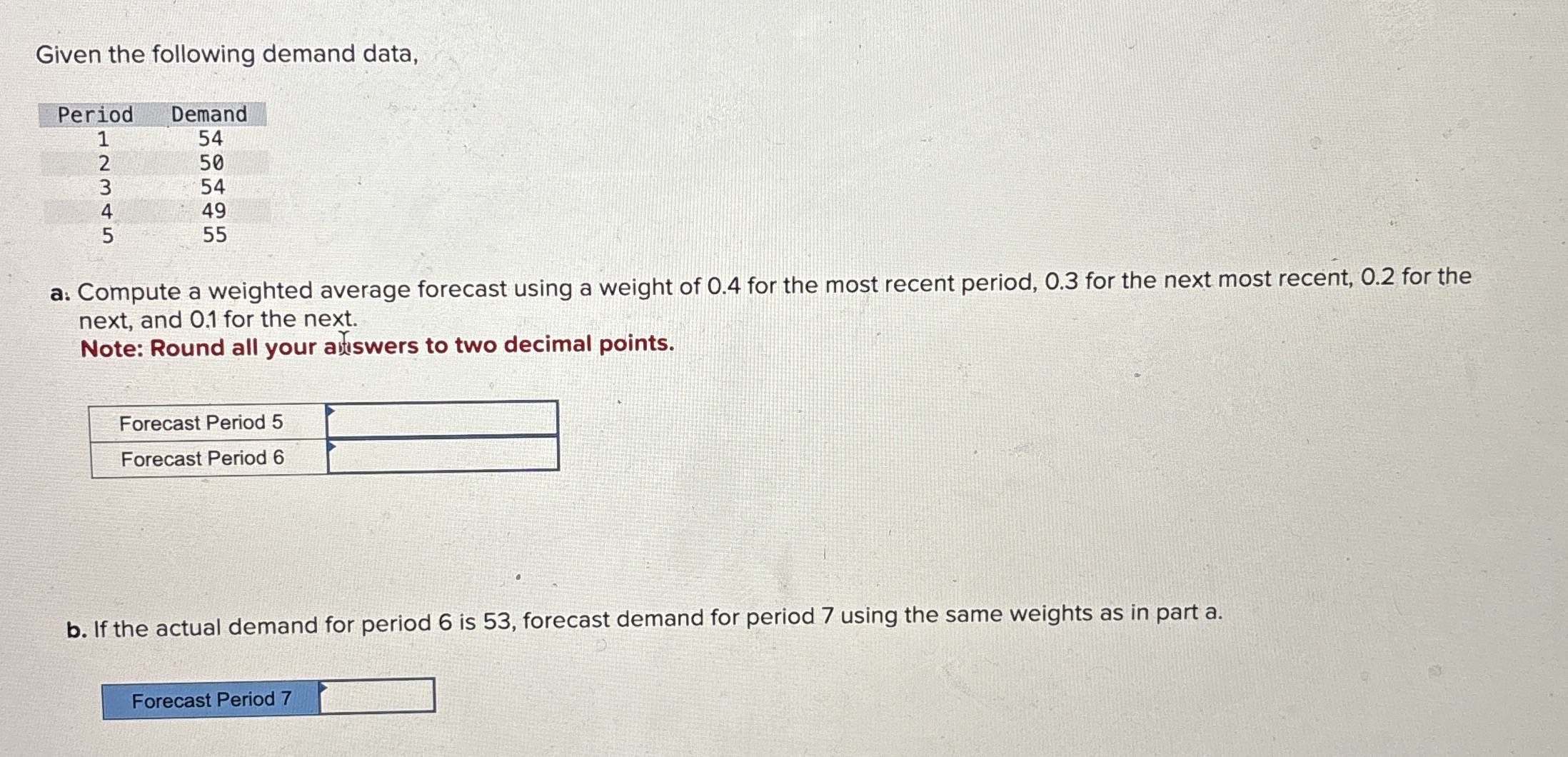 Solved Given the following demand | Chegg.com