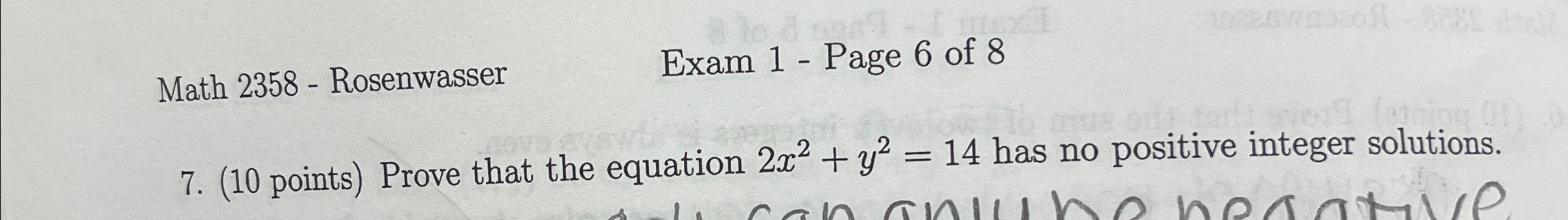 Solved Math 2358 - ﻿RosenwasserExam 1 - ﻿Page 6 ﻿of 87. (10 | Chegg.com