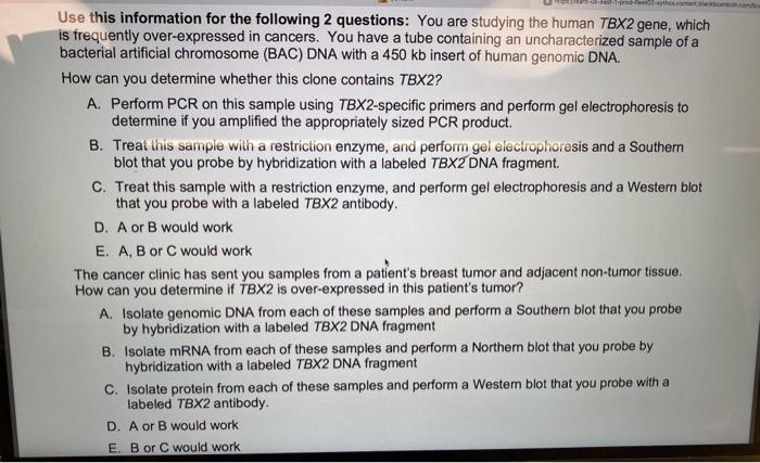 Solved Use this information for the following 2 questions: | Chegg.com