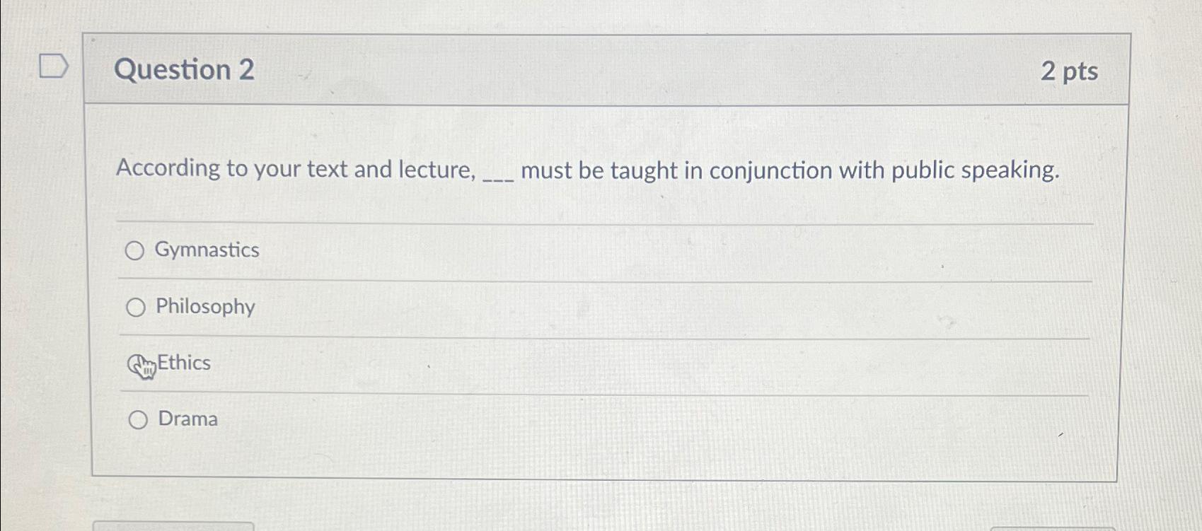 Solved Question 22 ﻿ptsAccording to your text and lecture, | Chegg.com
