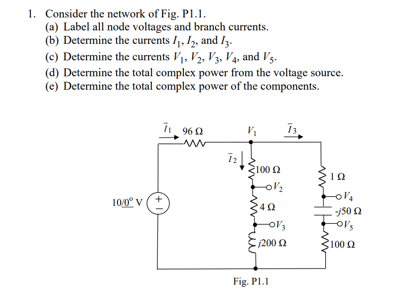 Solved Consider the network of Fig. P1.1.(a) ﻿Label all node | Chegg.com