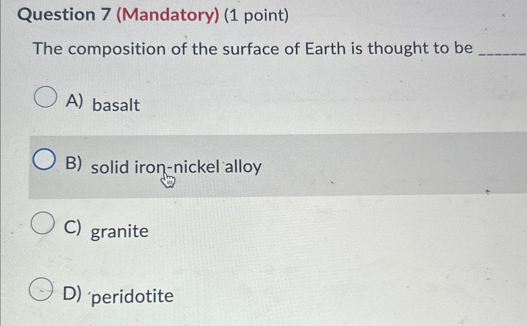 Solved Question 7 (Mandatory) (1 ﻿point)The composition of | Chegg.com