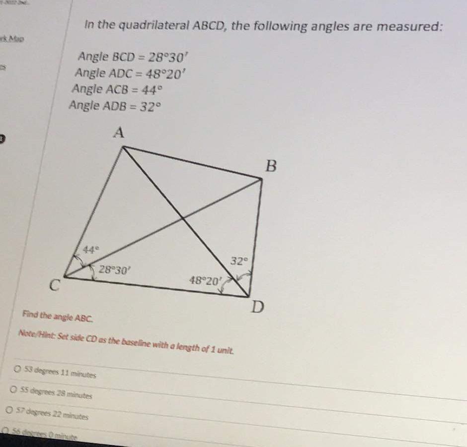Solved In the quadrilateral ABCD, the following angles are | Chegg.com