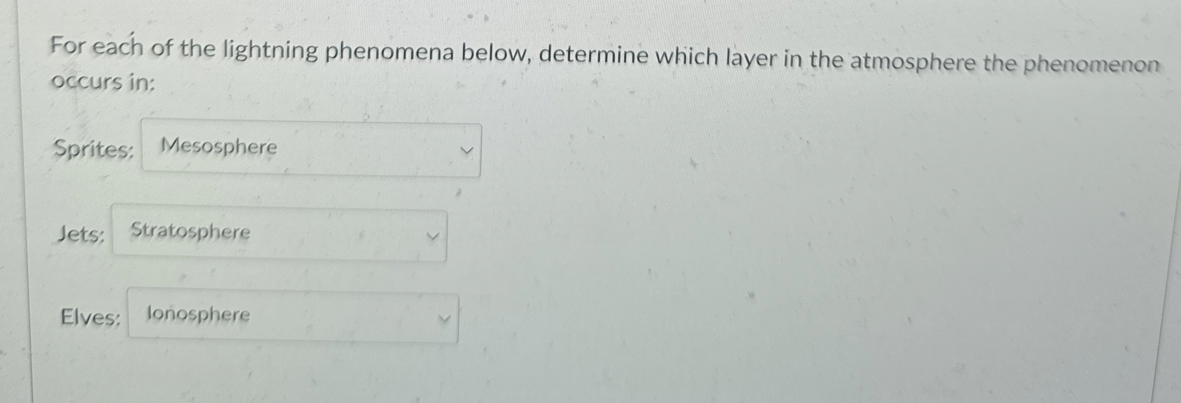 Solved For each of the lightning phenomena below, determine | Chegg.com