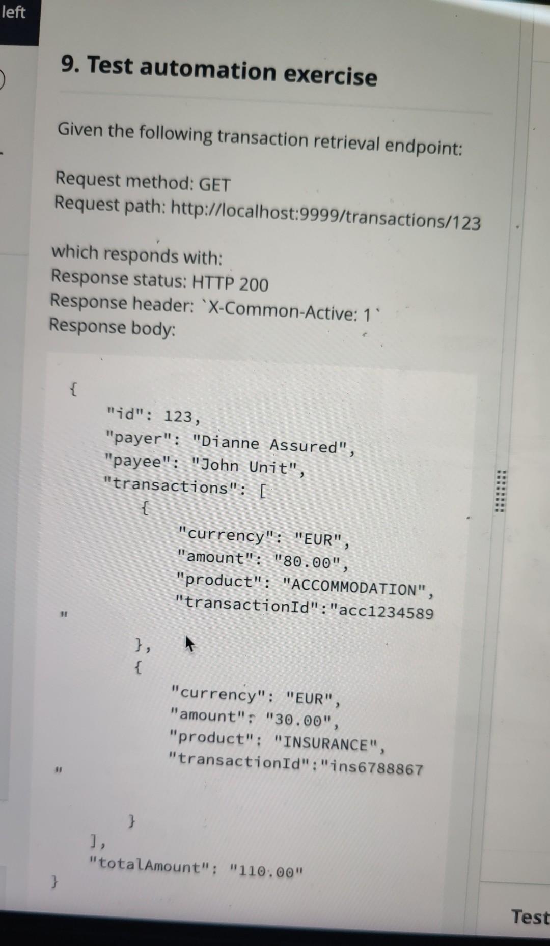 Solved 9. lest automation exercise Given the following | Chegg.com
