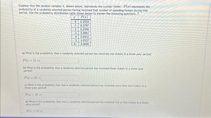 Solved Suppose that the random variable x, shown below, | Chegg.com