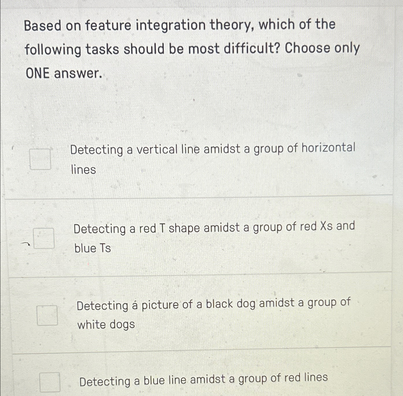 Solved Based on feature integration theory, which of the | Chegg.com